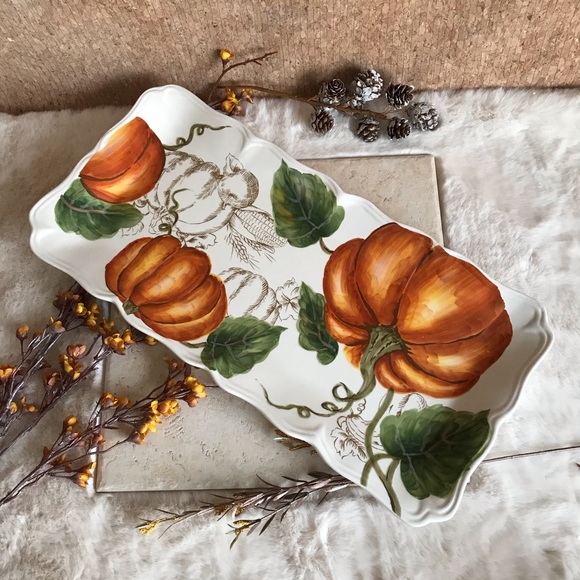 Maxcera | Holiday | Thanksgiving Pumpkin Corn Fruit Serving Platter | Poshmark